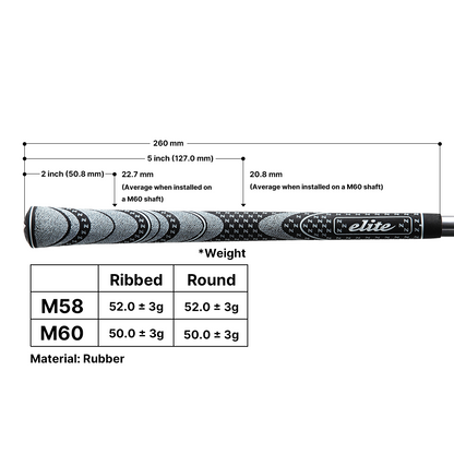 Tour Stingray All Rubber - elite grips | High Tech Golf Grips – elite grips golf